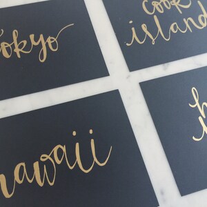 Custom A5 Hand Drawn Metallic Gold Lettering Sign / Black Card / Table ...