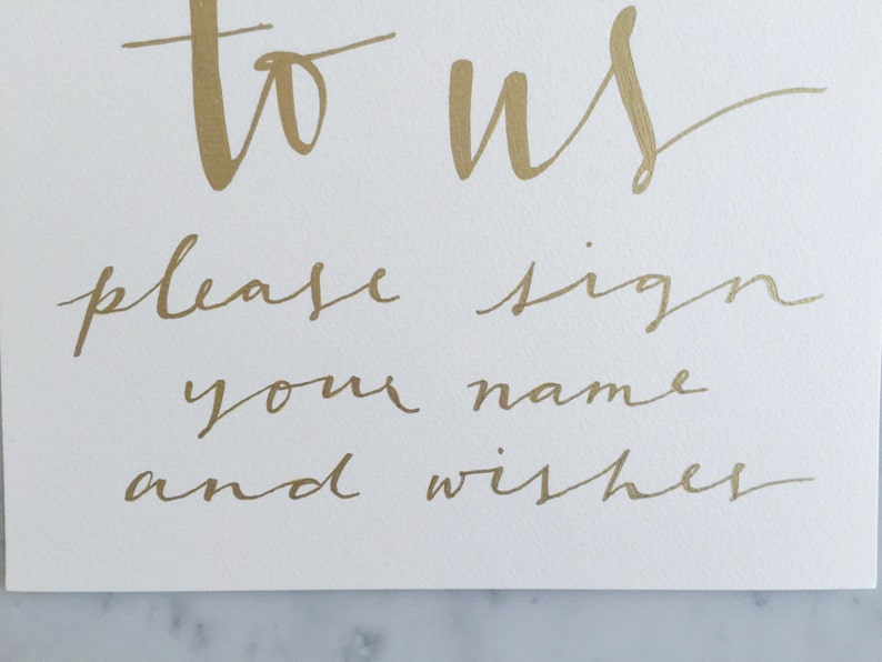 Custom A4 Hand Drawn Metallic Gold Lettering Sign / Guest Book | Etsy
