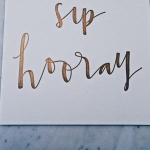 Custom A4 Hand Drawn Metallic Gold Lettering Sign / Drinks / Sip Sip ...