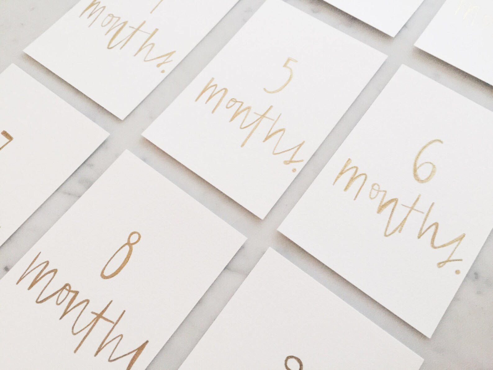 Baby Month Milestone Signs / Custom Hand Drawn Metallic Gold - Etsy
