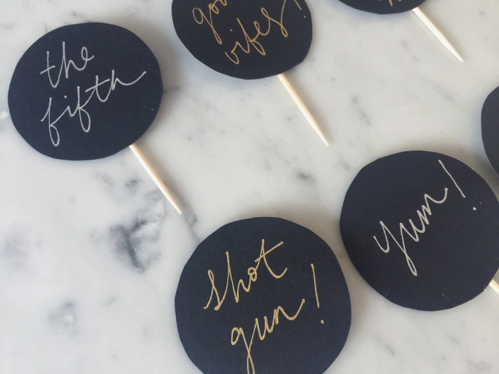 10 Cupcake Topper Set / Hand Made / Modern Calligraphy / | Etsy