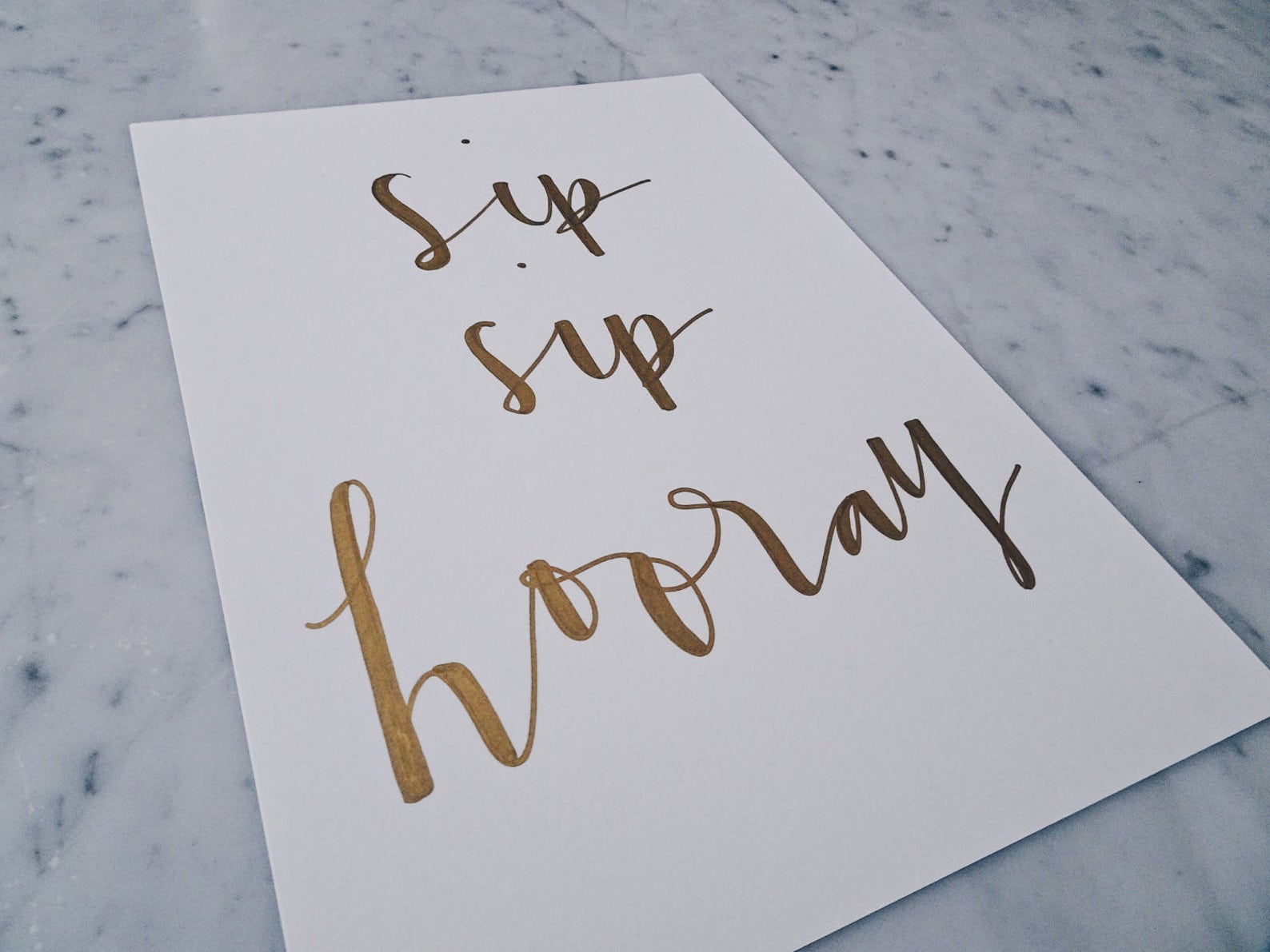 Custom A4 Hand Drawn Metallic Gold Lettering Sign / Drinks / | Etsy