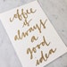 Custom A4 Hand Drawn Metallic Gold Lettering Sign / Coffee - Etsy