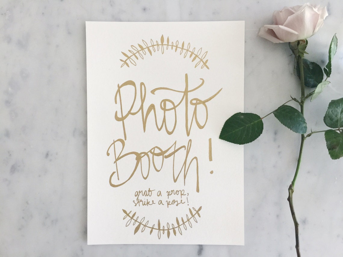 Custom A4 Hand Drawn Metallic Gold Lettering Sign / GARDEN | Etsy