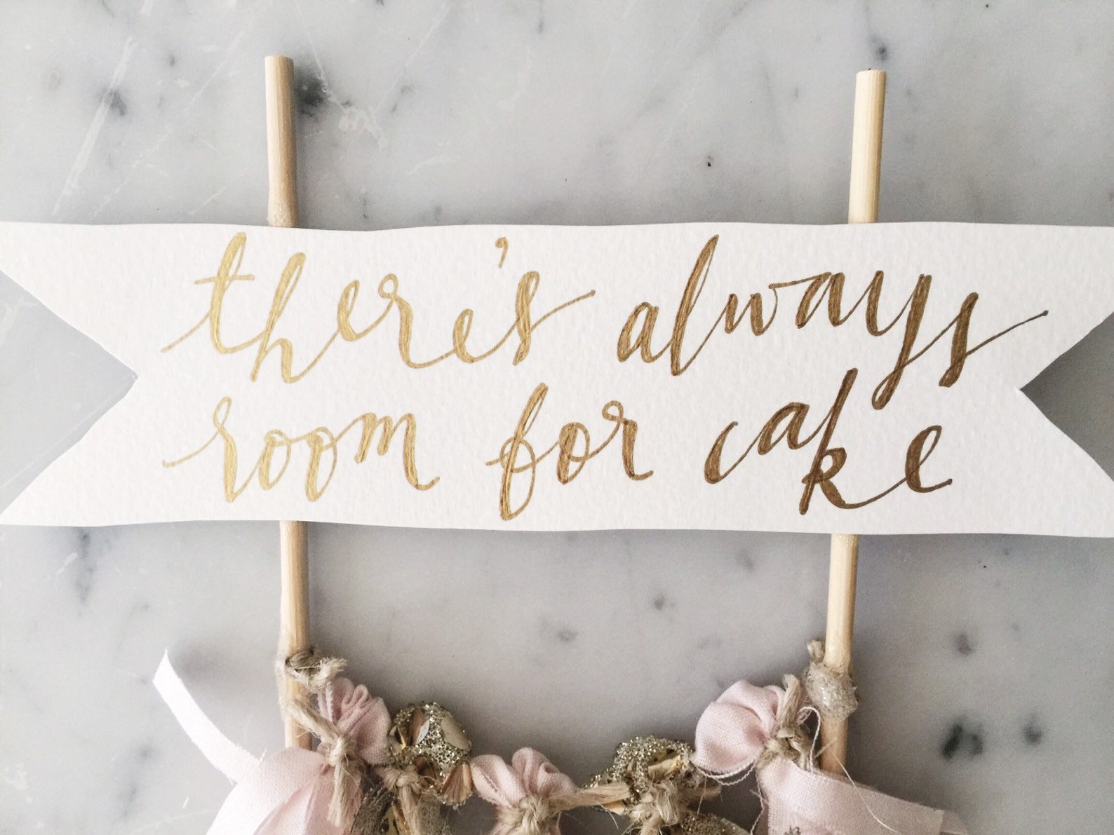 Cake Topper / Gold Calligraphy / Custom Hand Lettered/ Blush - Etsy