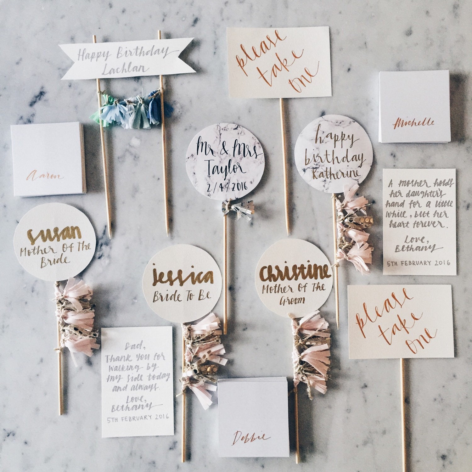 Cake Topper / Modern Calligraphy / Custom Hand Lettered/ Gold | Etsy