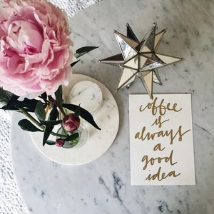 Custom A4 Hand Drawn Metallic Gold Lettering Sign / Coffee Sign / Made ...