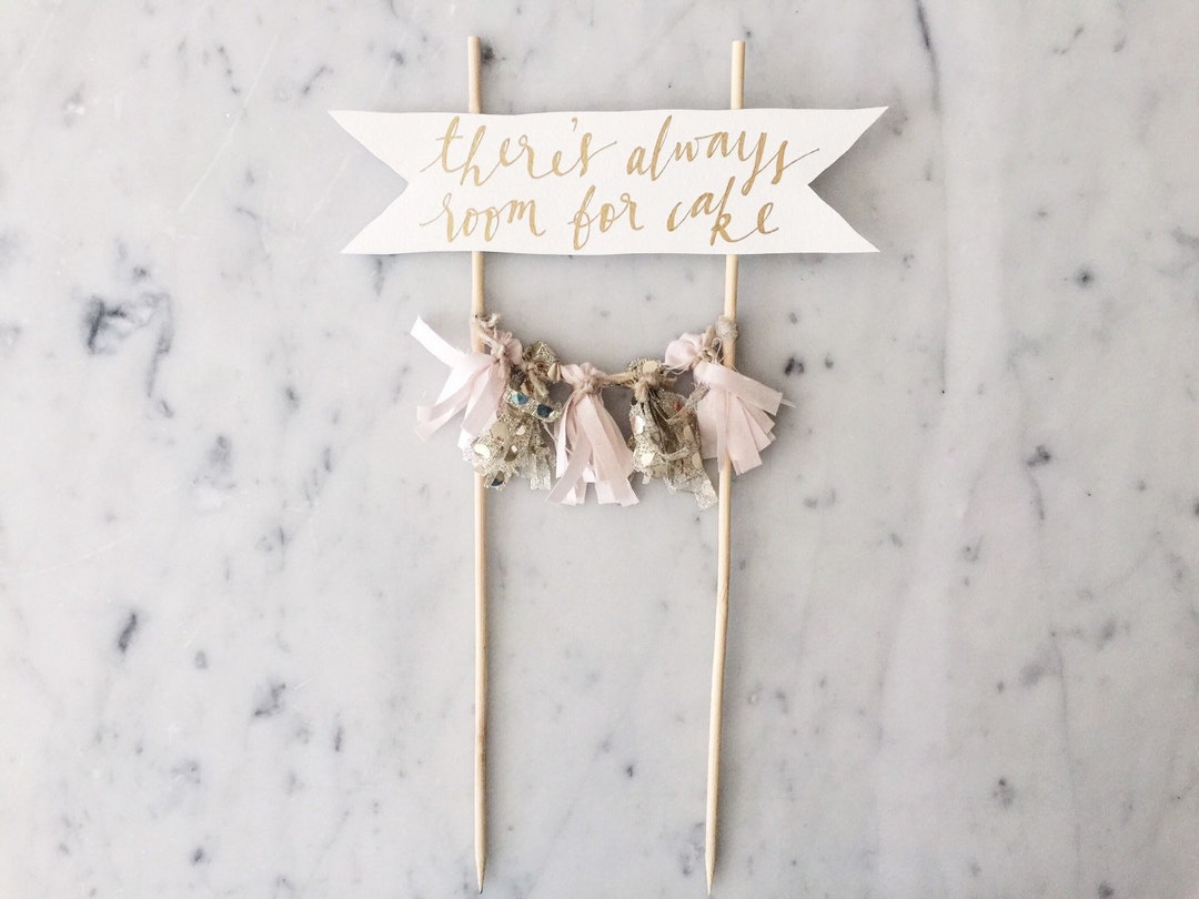 Cake Topper / Gold Calligraphy / Custom Hand Lettered/ Blush Pink Gold ...