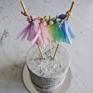 Mini Tassel Cake Topper / Custom / Unicorn Pastel Rainbow / Made-to ...