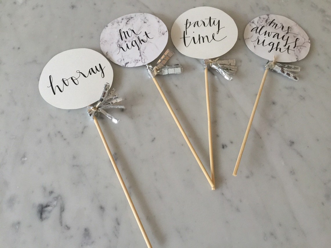 Photobooth Prop ONE Only / Modern Calligraphy / Custom Hand - Etsy