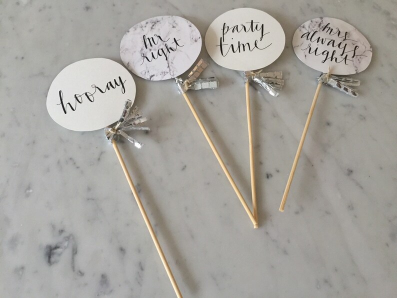 Photobooth Prop ONE only / Modern Calligraphy / Custom Hand | Etsy