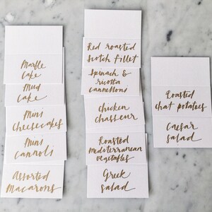 Custom Hand Drawn Metallic Gold Copper Lettering Sign / Dessert Name ...