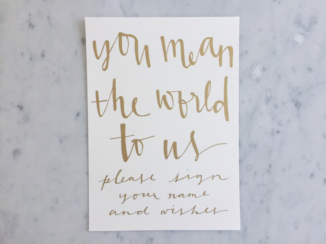 Custom A4 Hand Drawn Metallic Gold Lettering Sign / Guest Book Sign ...