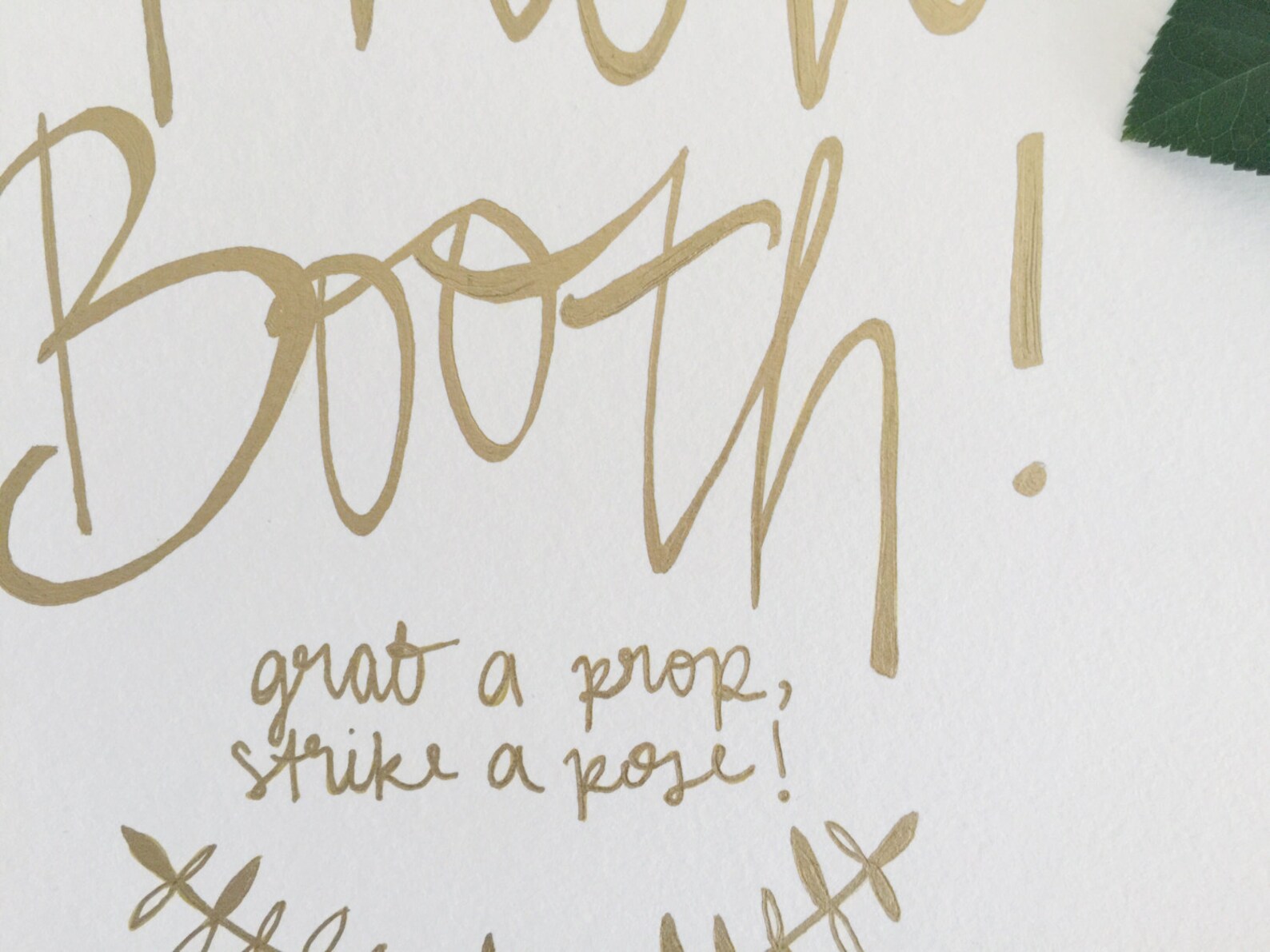 Custom A4 Hand Drawn Metallic Gold Lettering Sign / GARDEN | Etsy