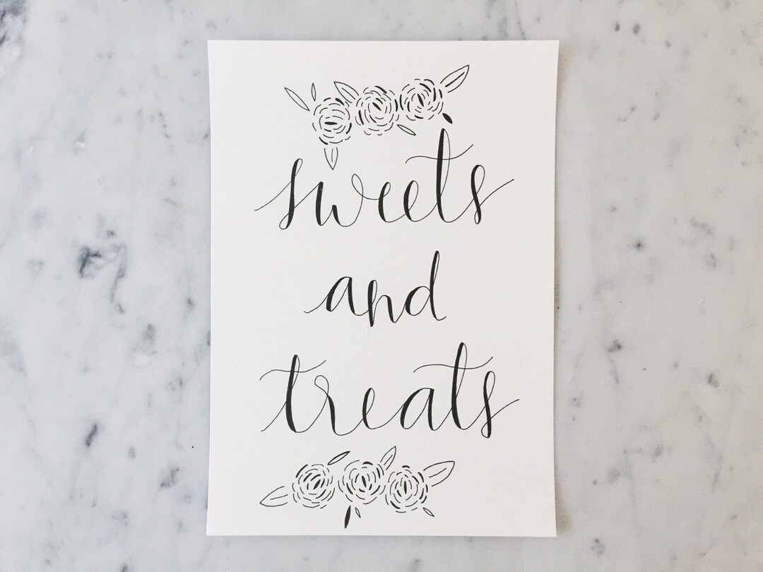 Custom A4 Hand Drawn Modern Lettering Sign / GARDEN LOVE / Dessert ...