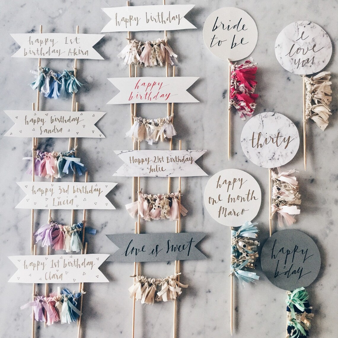 Cake Topper / Modern Calligraphy / Custom Hand Lettered/ Cream - Etsy