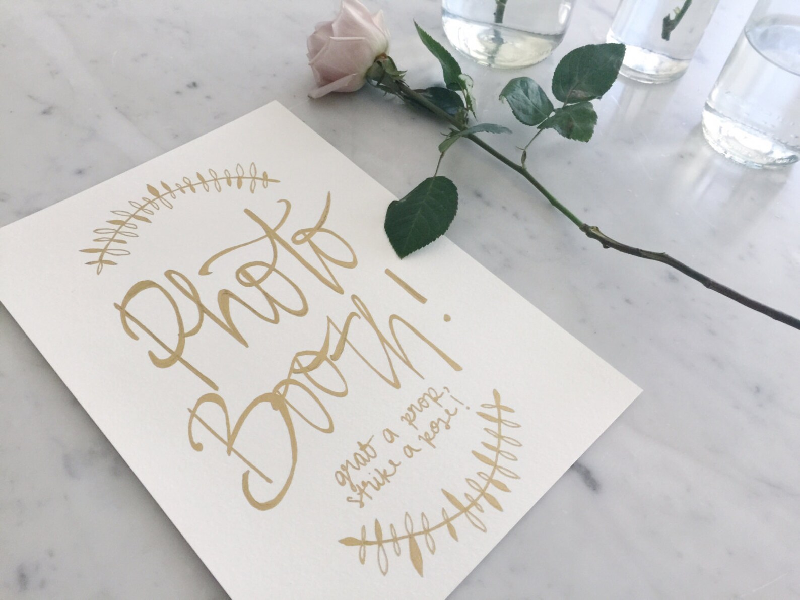 Custom A4 Hand Drawn Metallic Gold Lettering Sign / GARDEN | Etsy