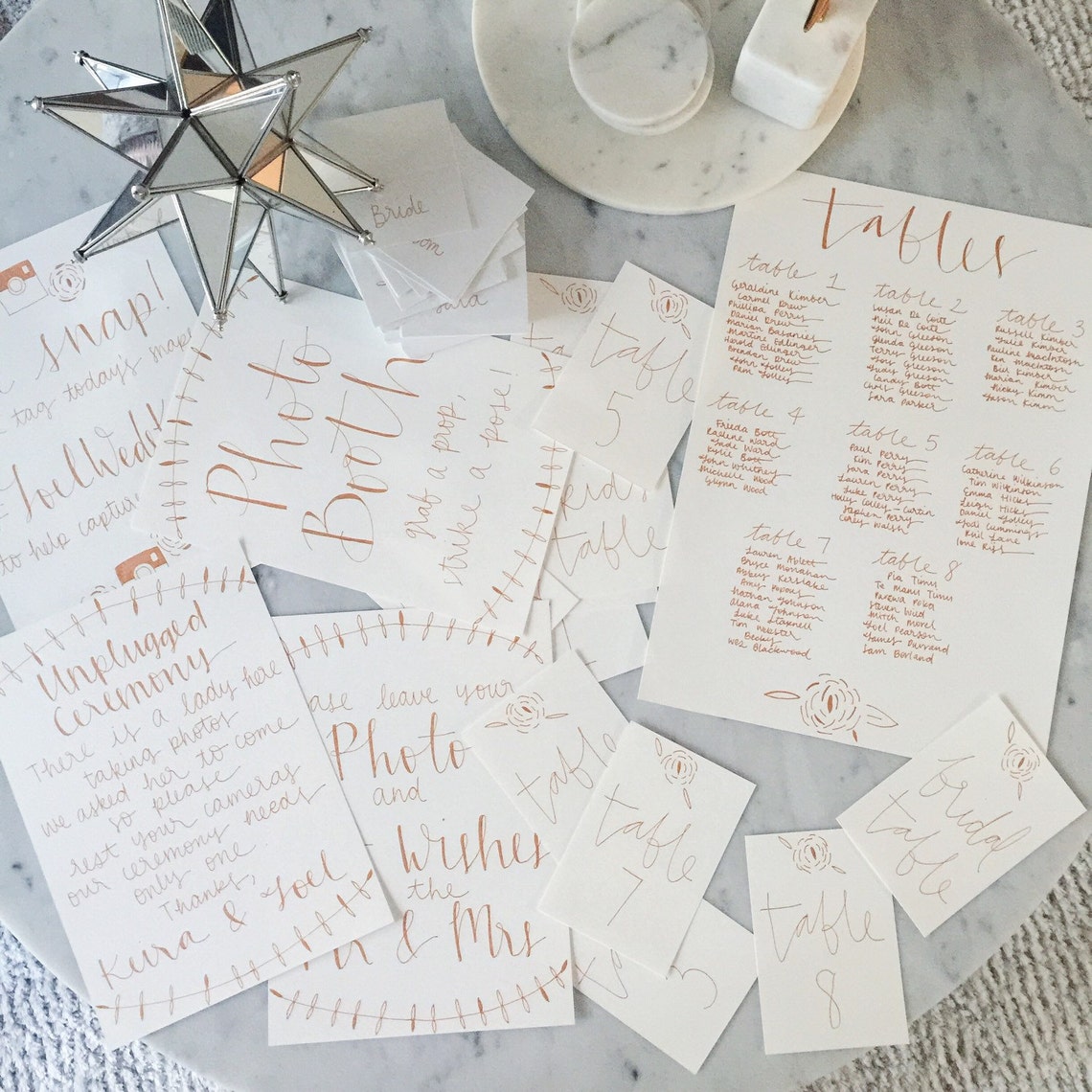 Custom A3 Hand Drawn Metallic Rose Gold Lettering Sign / Table - Etsy