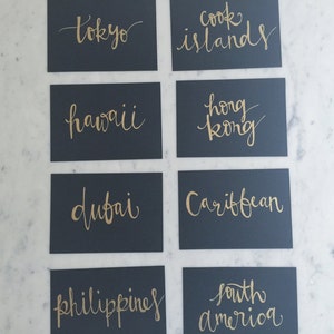 Custom A5 Hand Drawn Metallic Gold Lettering Sign / Black Card / Table ...