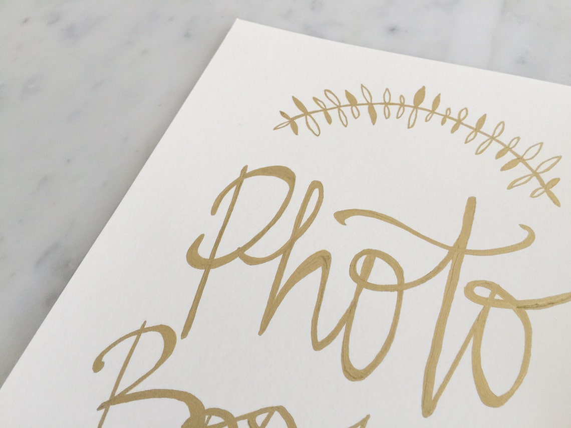 Custom A4 Hand Drawn Metallic Gold Lettering Sign / GARDEN | Etsy