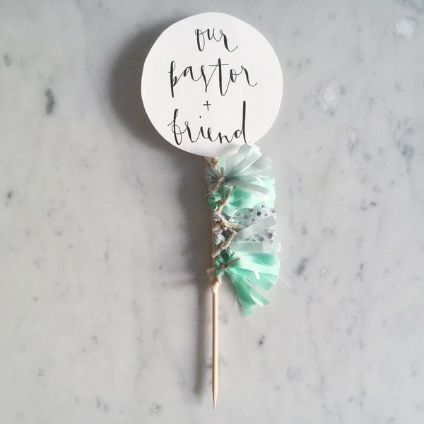 Pastor Cake Topper - Etsy