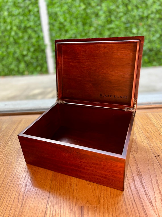 Large Oak Wood Keepsake Box Wooden Storage Box With Hinged - Etsy