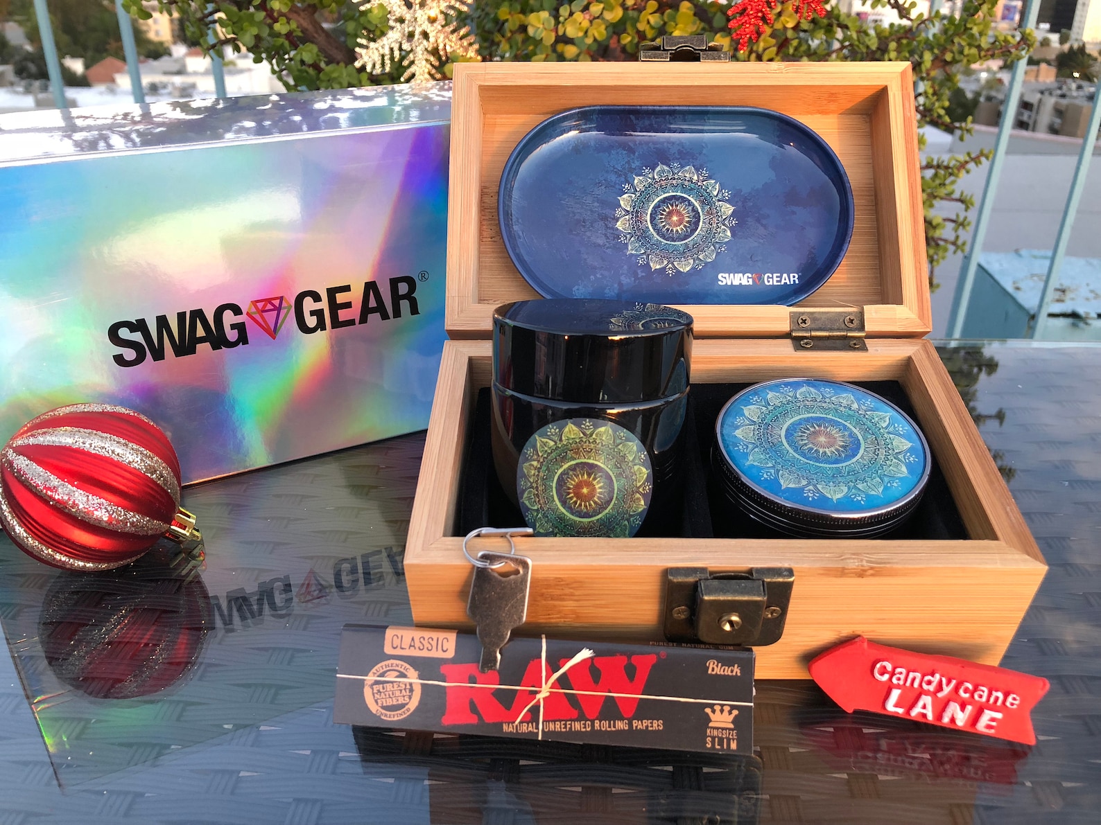 Blue Mandala Stash Box Combo Large 4 Part Grinder Mandala | Etsy