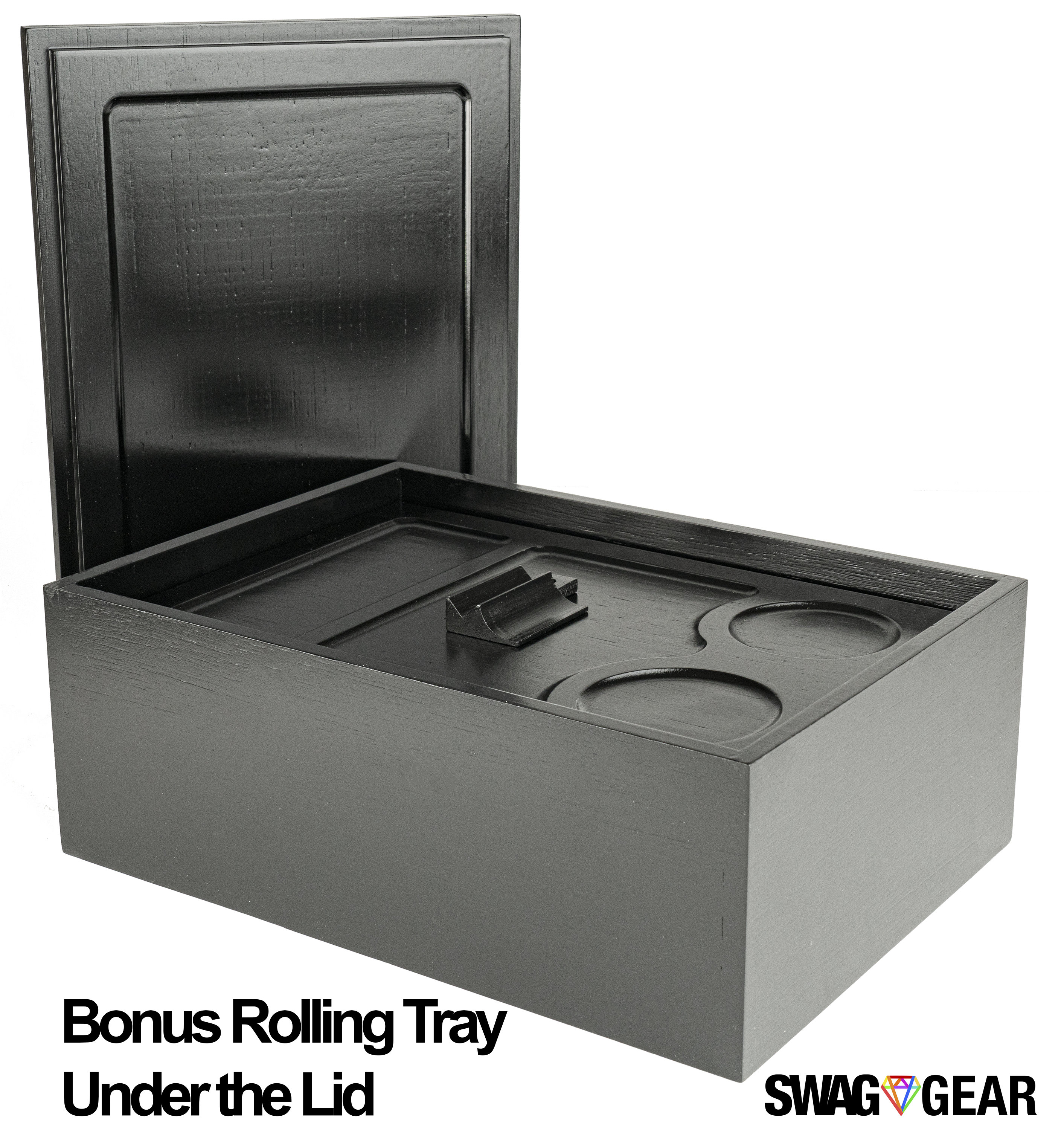 Wooden Stash Box With Rolling Tray Stash Box With Rolling - Etsy