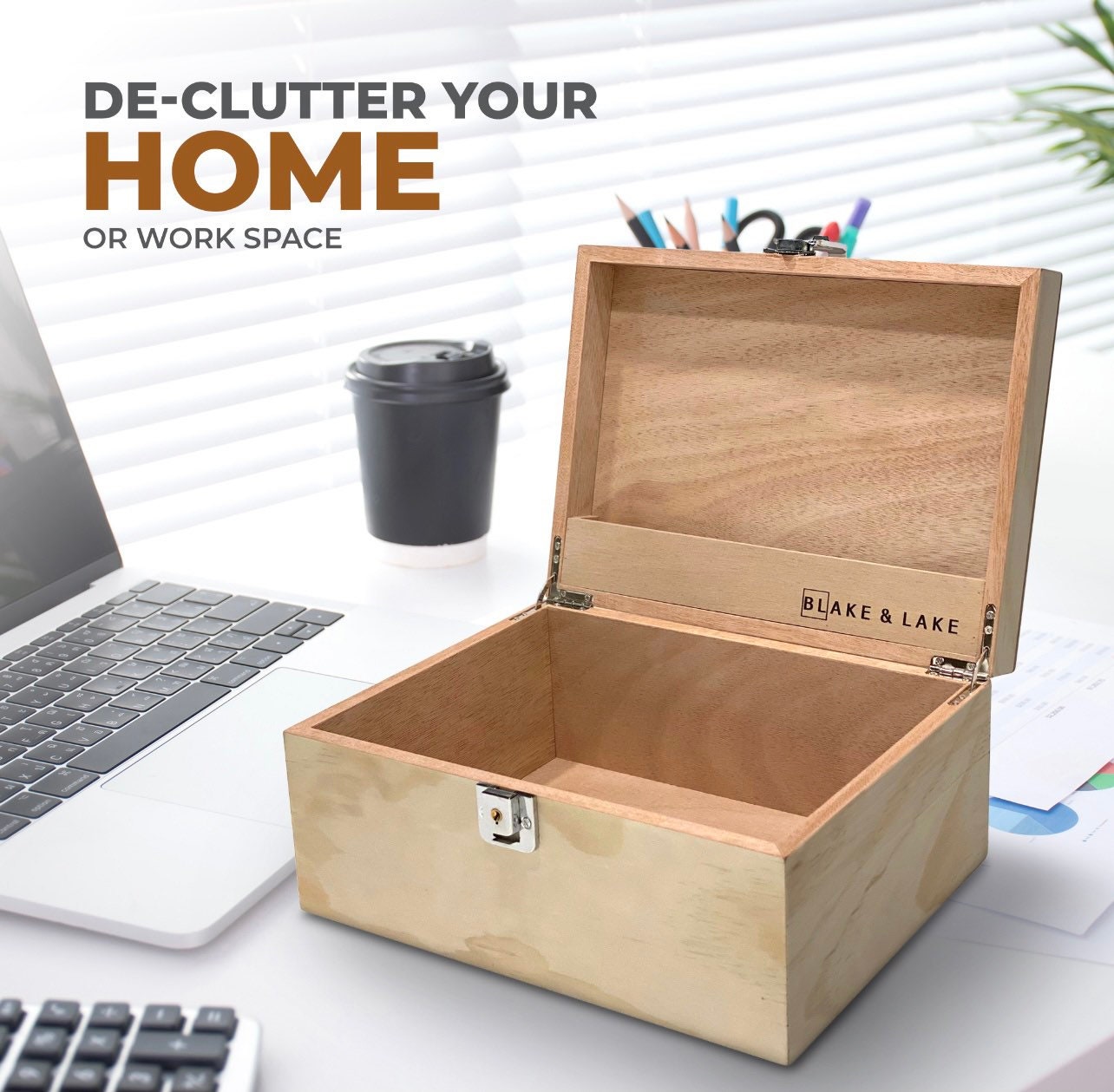 Locking Wood Storage Box Decorative Keepsake Box for Home or - Etsy