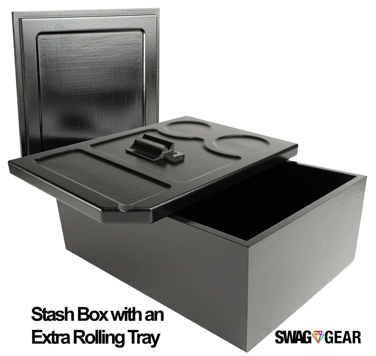 Wooden Stash Box With Rolling Tray Stash Box With Rolling - Etsy