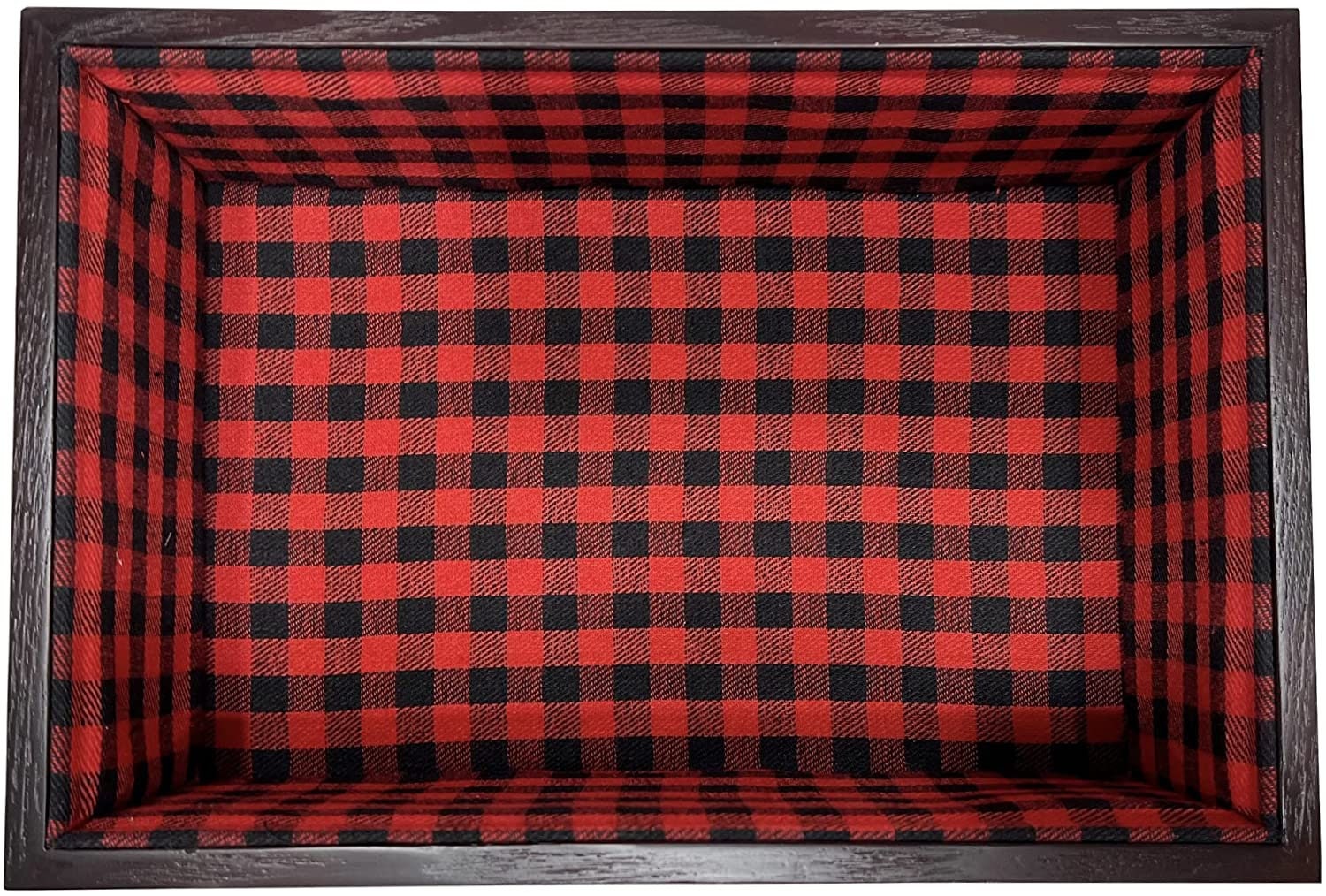 Oak Wood Keepsake Box: Buffalo Plaid Lined Storage - Etsy