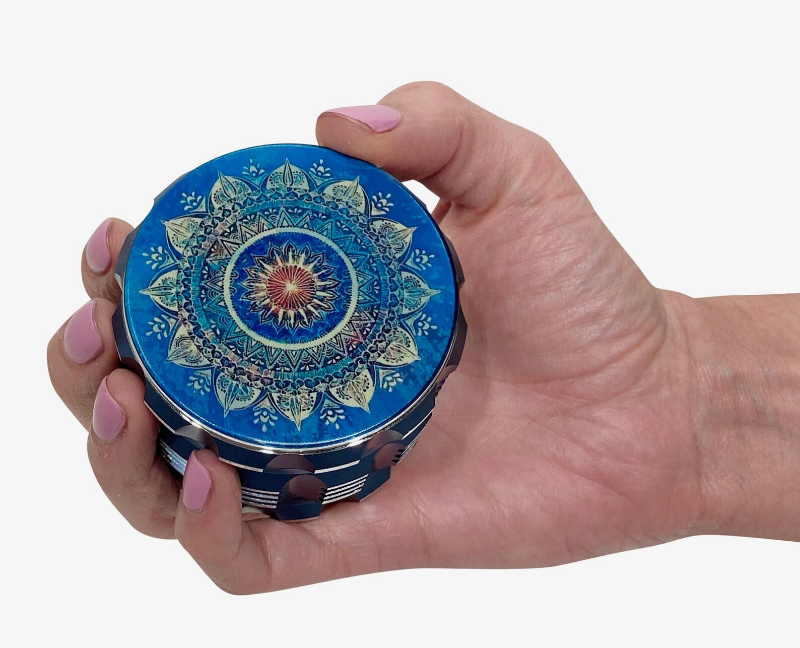 Blue Mandala Large Herb Grinder Big Aluminum Grinder 4 Part | Etsy