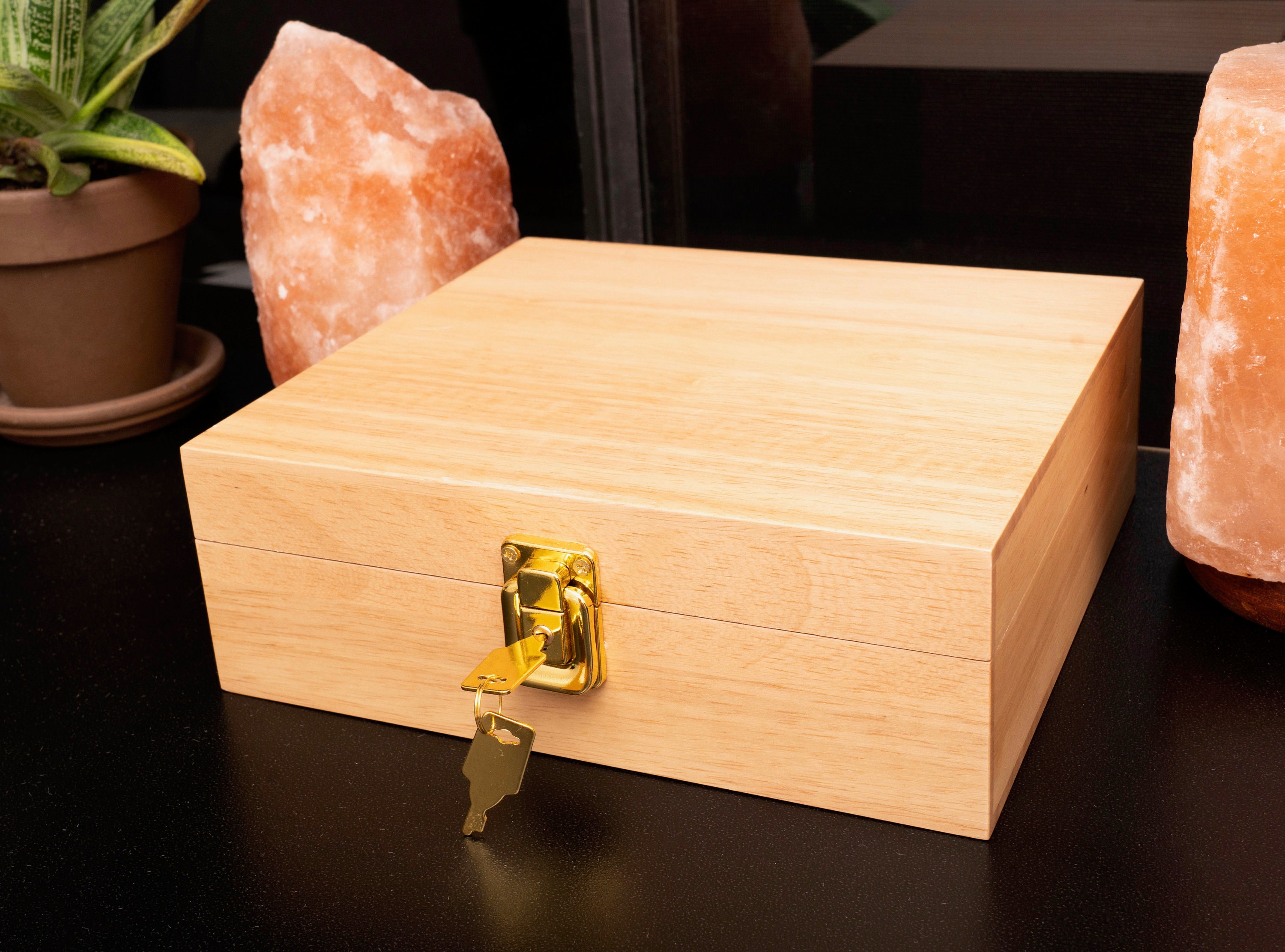 Wooden Storage Box with Lock and Key Premium Locking box | Etsy