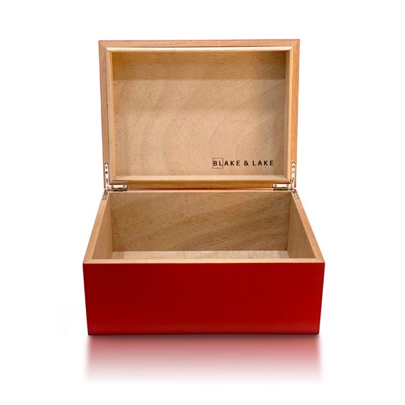 Heritage Red Keepsake Box With Hinged Lid Wooden Storage Box - Etsy