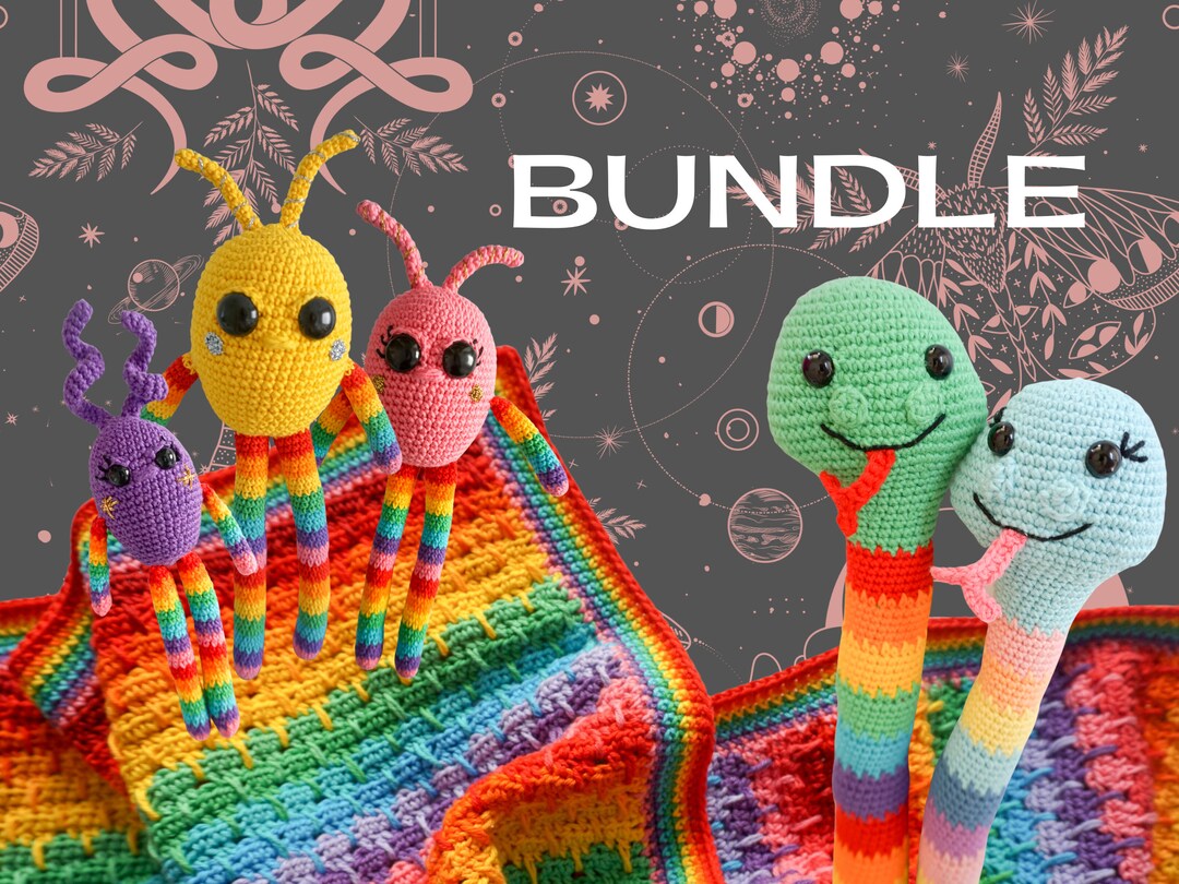 BUNDLE 3 X Crochet Patterns Amigurumi Snakes Snuggle Bugs - Etsy