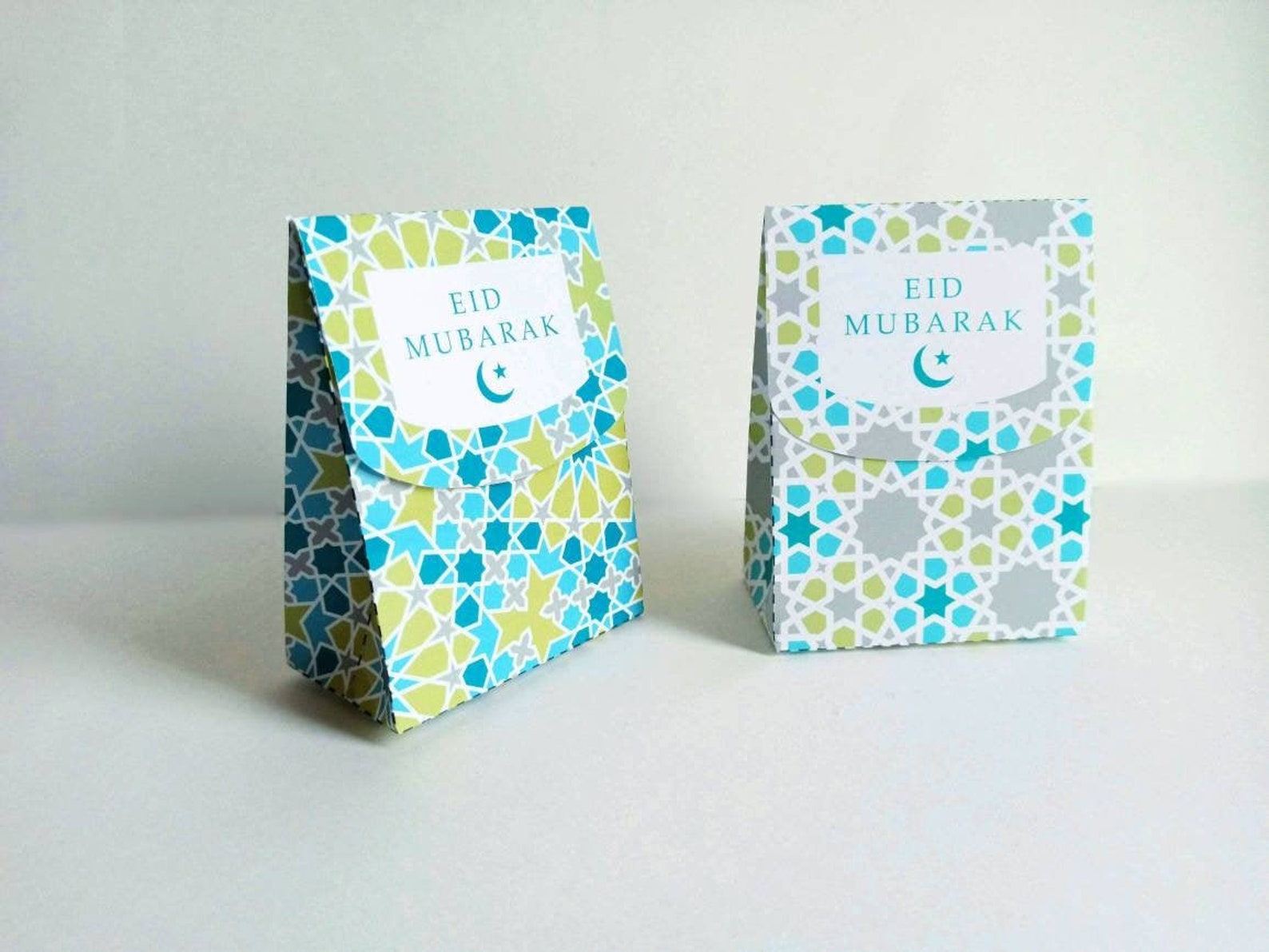 2 Eid Mubarak Favor Boxes PRINTABLE 2 DESIGNS Eid Gift | Etsy
