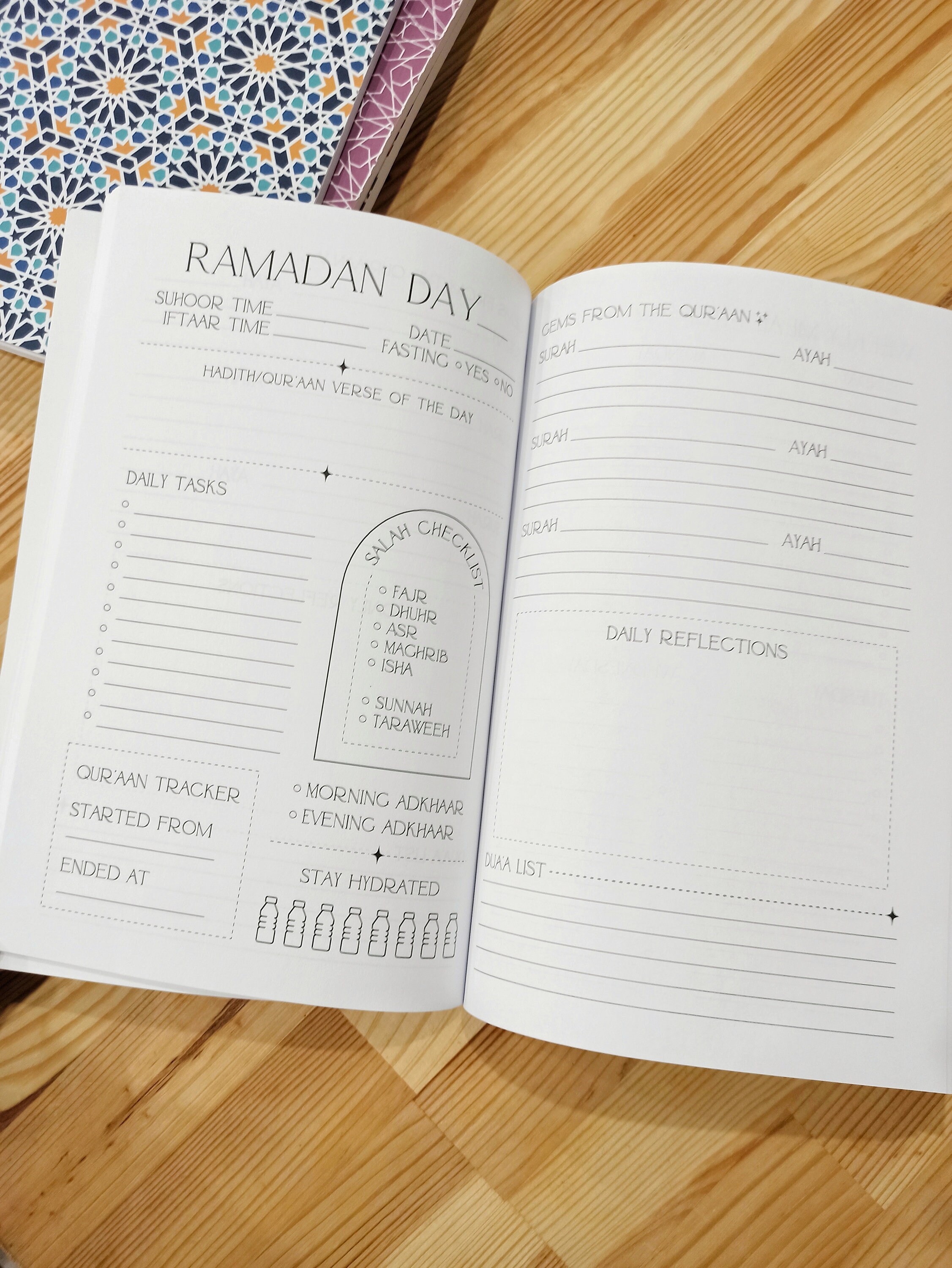 Ramadan Planner & Journal (WHITE FLORAL) - 30 Day Daily Planner - 6x9 ...