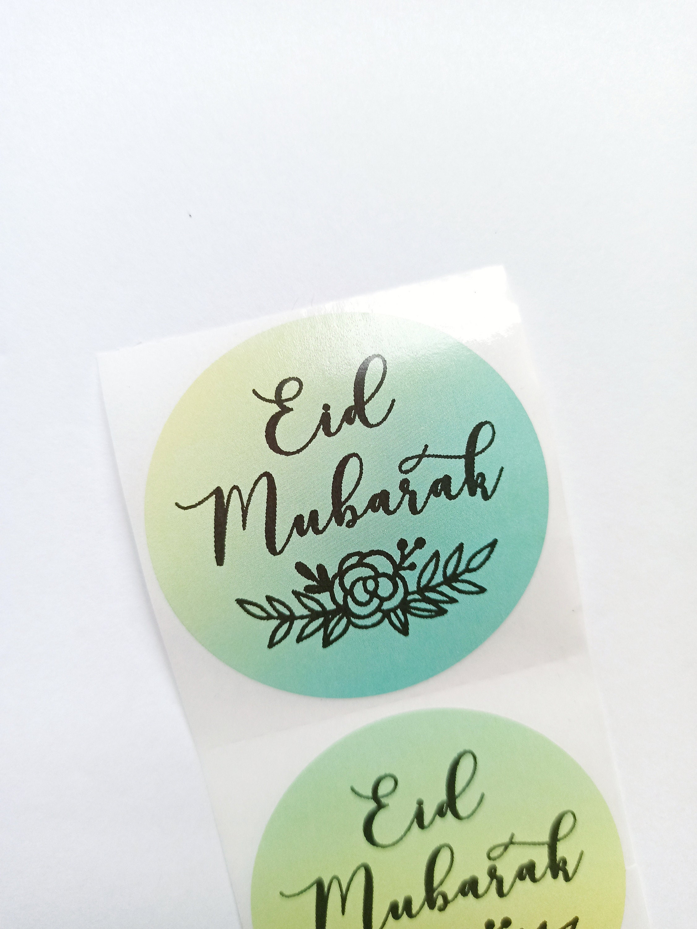Ramadan & Eid Stickers - 2x2 Inch Round- Ombre Gradient Stickers- Eid ...
