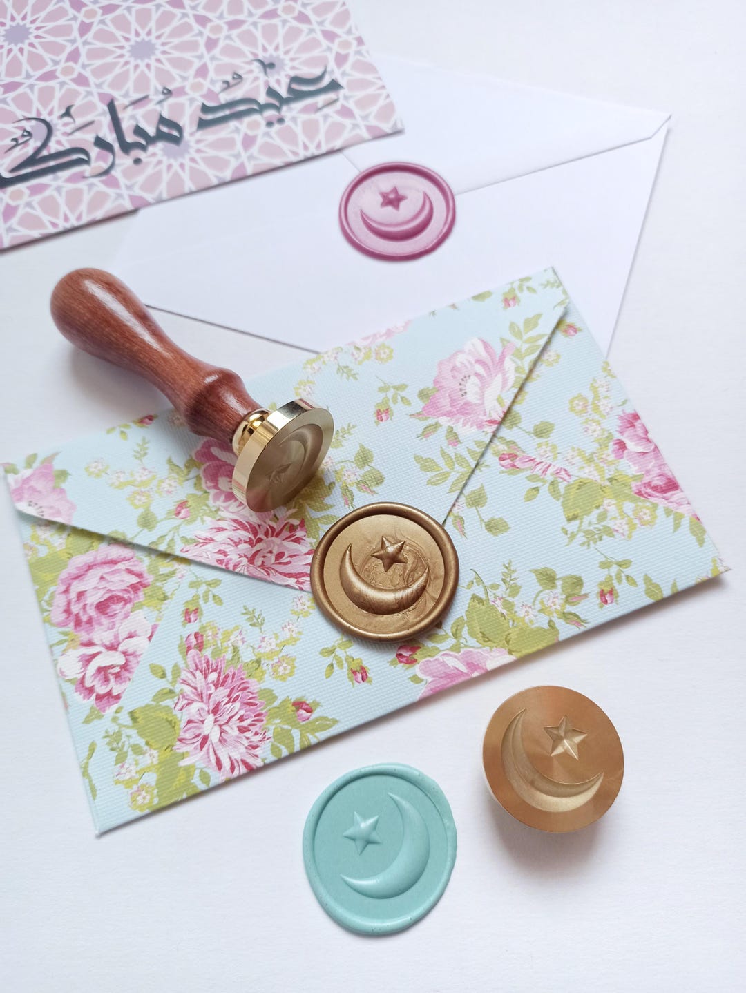 3D Crescent Moon & Star Wax Stamp - - Etsy
