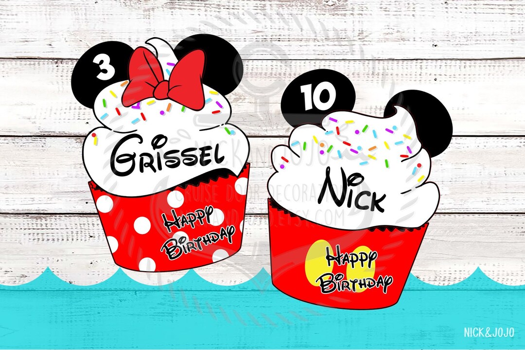 Birthday Cupcake Personalized - Celebration - 1st Birthday - Disney ...