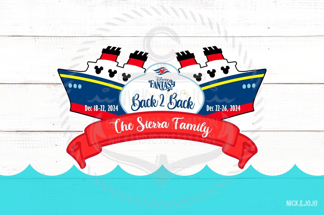 Back to Back Cruise Magnet - Personalized - Disney Cruise Door Magnet ...