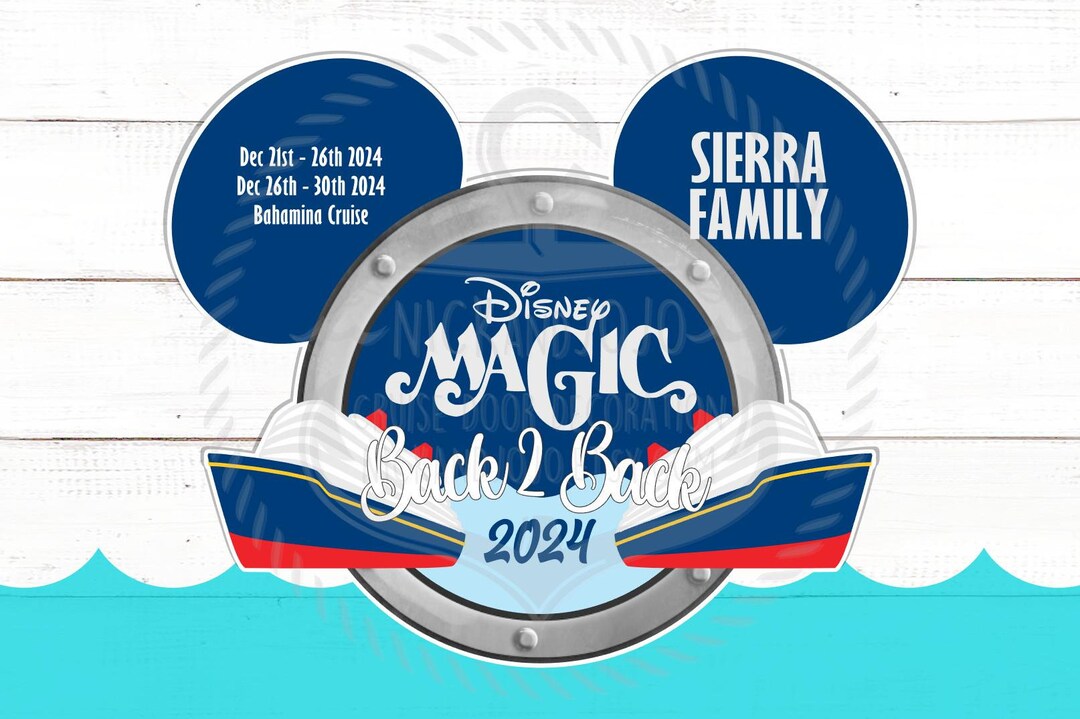 Personalized Family Back to Back Cruise Magnet B2B Disney Cruise Door ...