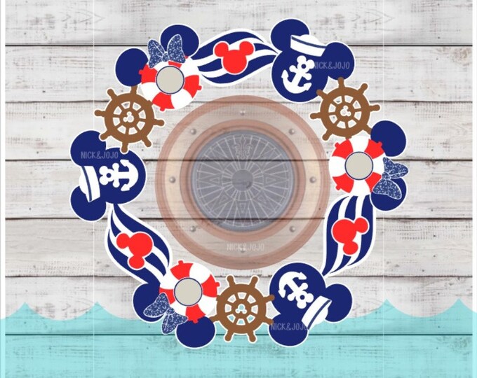 Nautical Cruise Wreath - Disney Cruise Door Magnet - Porthole Magnet ...