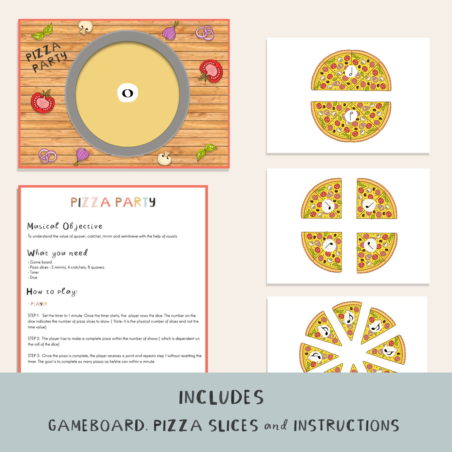 Pizza Party - Music Rhythm Game - Printable - Etsy