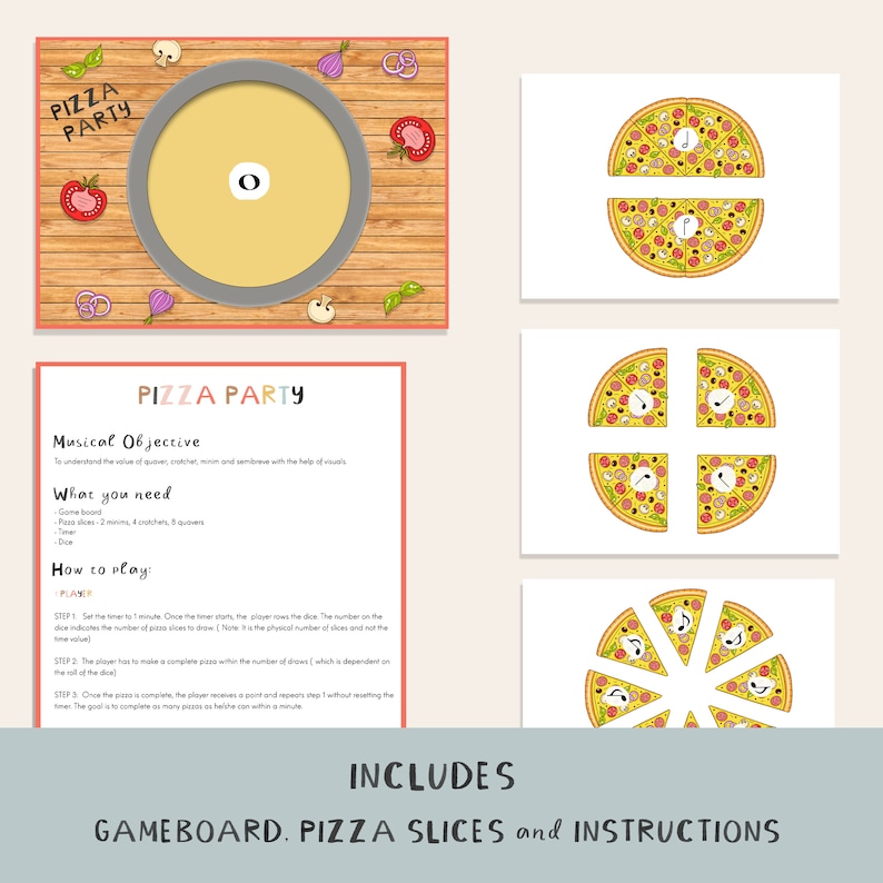 Pizza Party - Music Rhythm Game - Printable - Etsy Canada