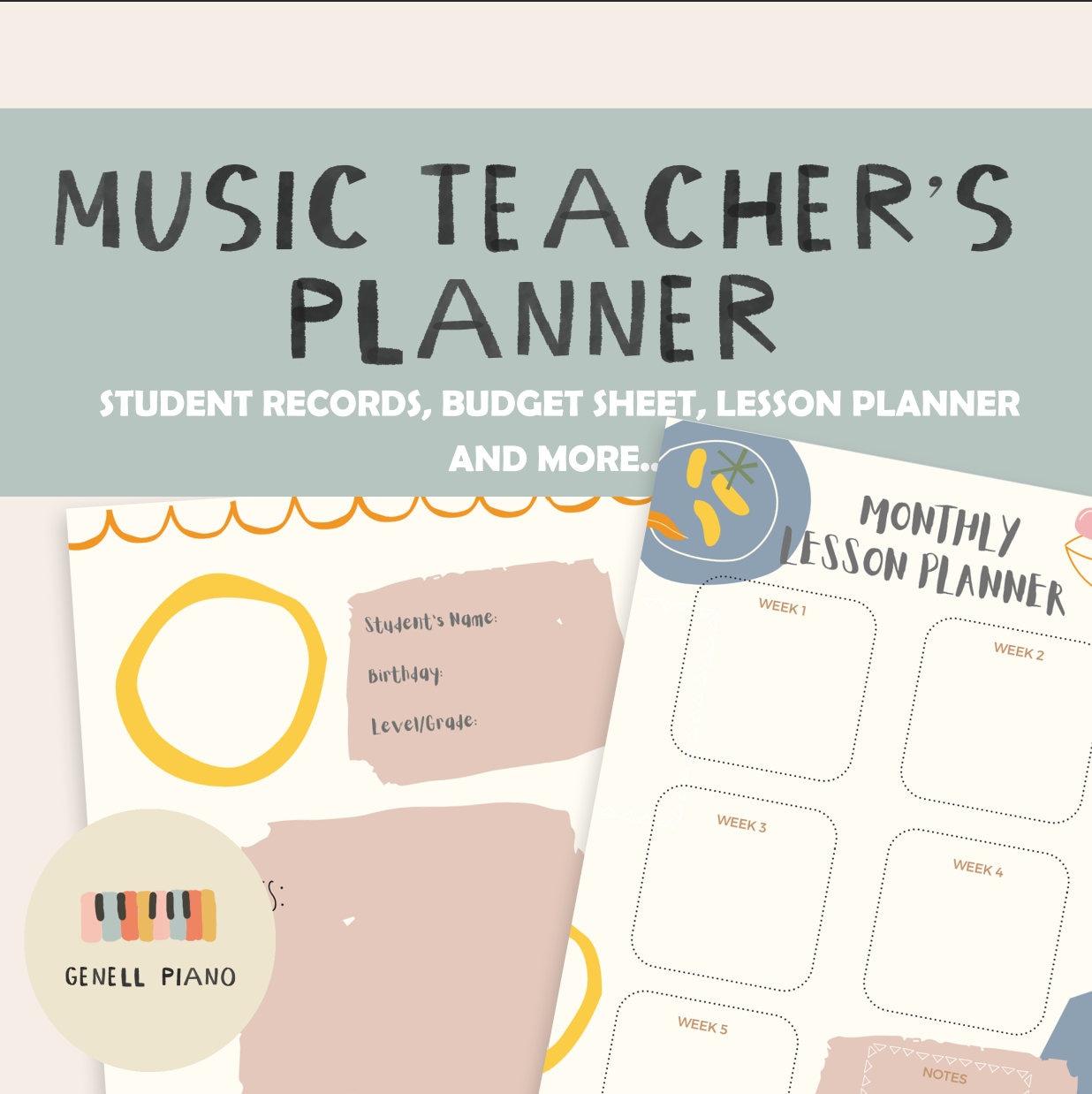 Music Teacher's Planner - Printable - Etsy