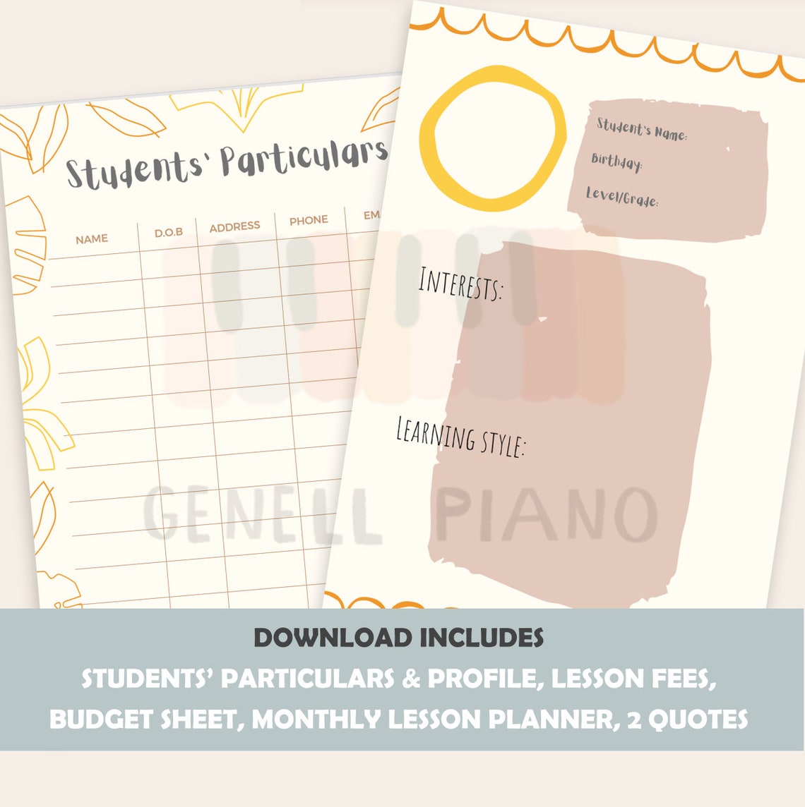 Music Teacher's Planner - Printable - Etsy