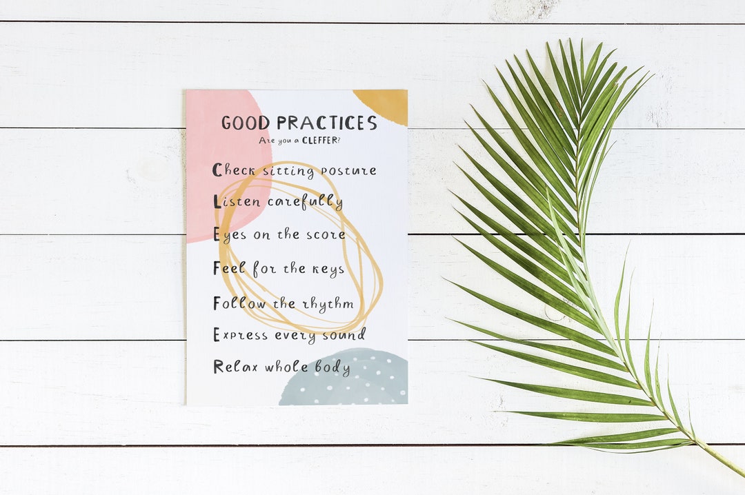 Good Piano Practices - Printable Poster - Etsy