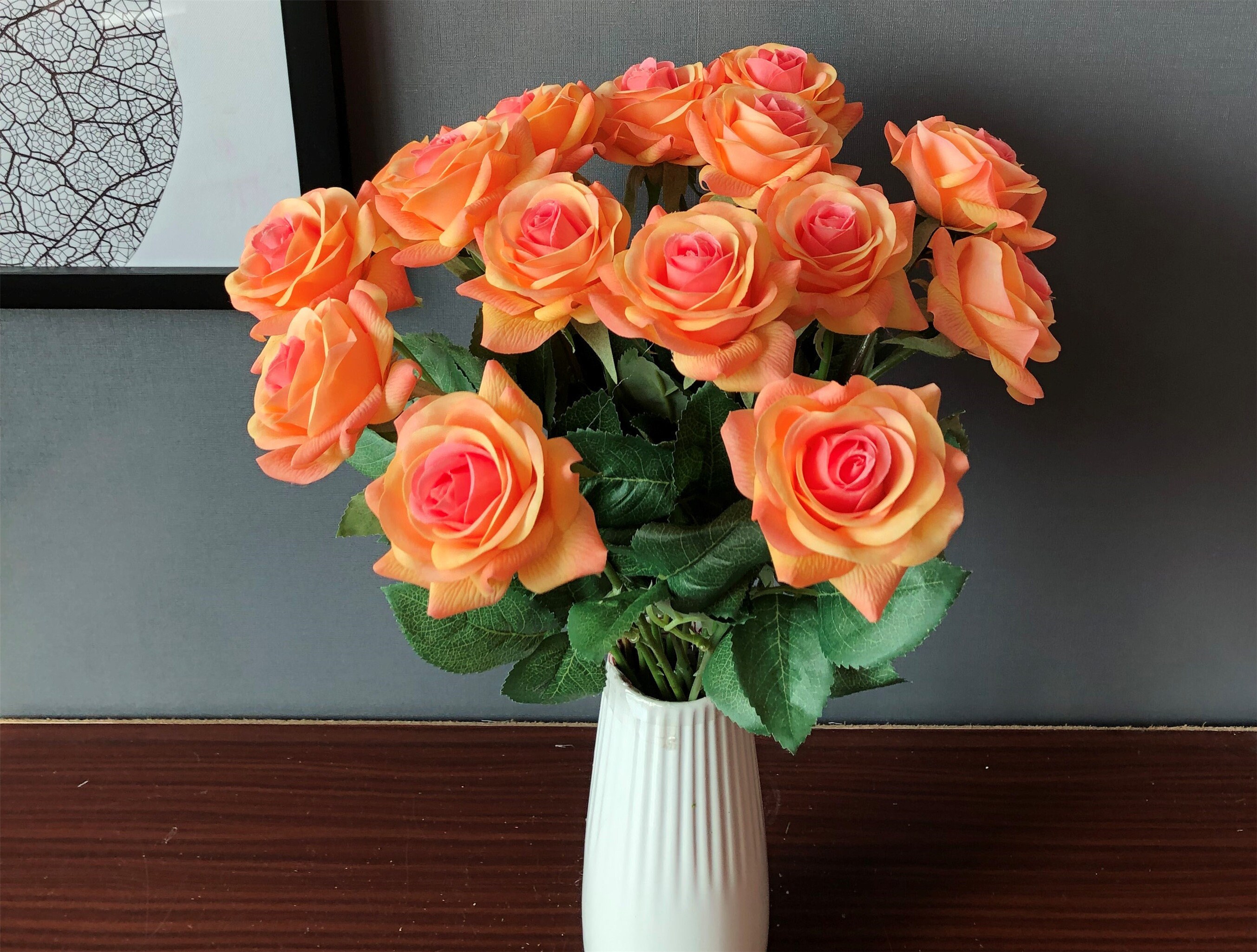 Real Touch Roses Orange Flowers Silk Lates Flowers DIY Fall - Etsy