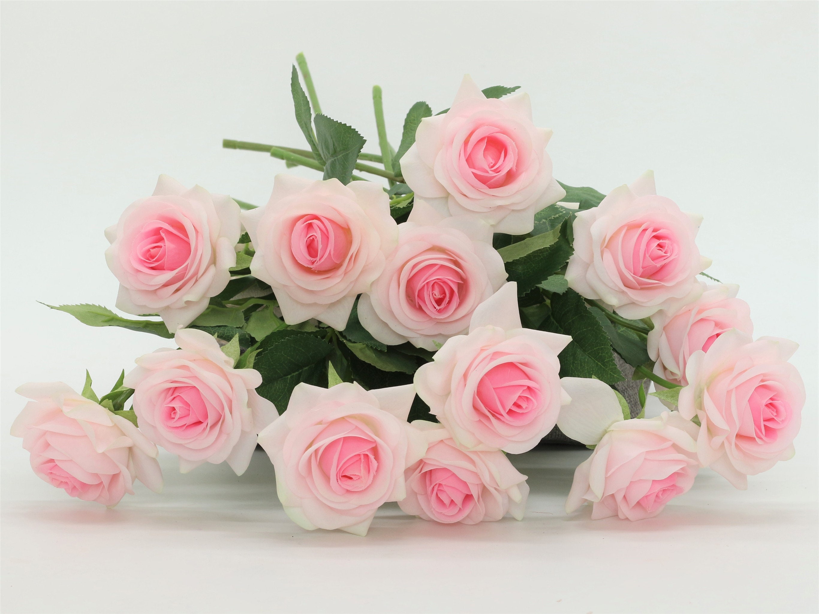 Light Pink Wedding Flowers Baby Pink Roses Silk Latex Flowers | Etsy